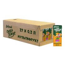 Сок детский Добрый Active kid Супер Джус мультифруктовый 200 мл х 27 шт ...