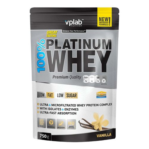 Протеин Vplab Nutrition 100% Platinum Whey сывороточный ваниль 750 г ...