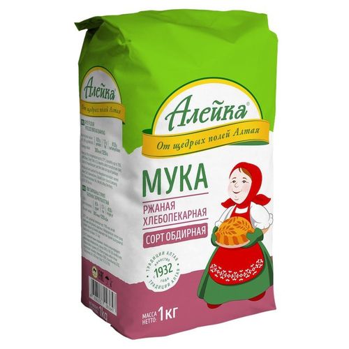 Мука Алейка ржаная обдирная 1 кг - купить с доставкой на дом в СберМаркет