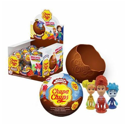 Шар Chupa Chups из молочного шоколада с игрушкой 20 г в ассортименте ...