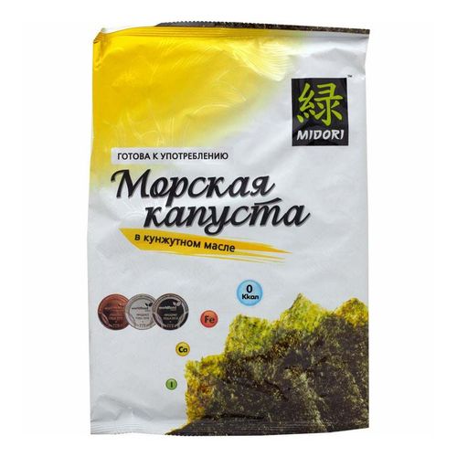 Морская капуста Midori обжаренная листы в кунжутном масле 5 г купить ...