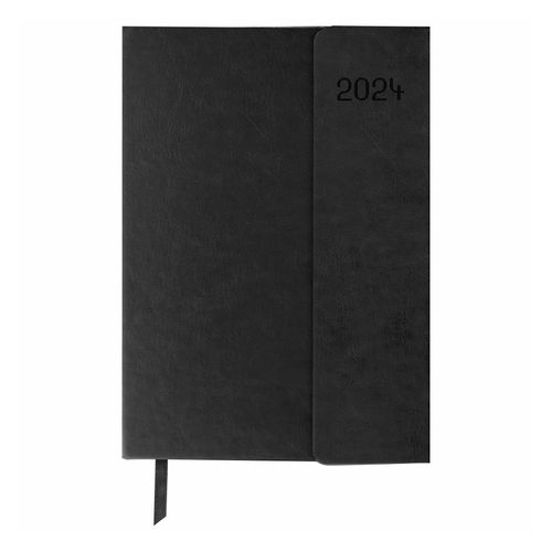 Ежедневник датированный Galant Magnetic 2024 А5 148 х 218 мм черный 168 ...
