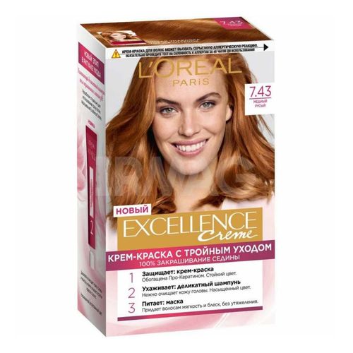 Крем-краска Excellence Creme для волос 7.43 медный русый 192 мл ...
