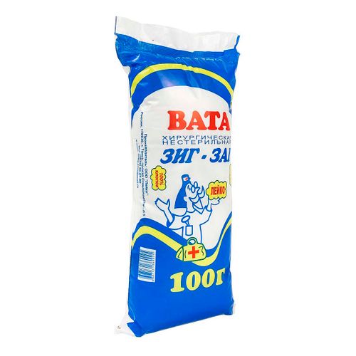 Вата хирургическая нестерильная Зиг-заг 100 г купить для Бизнеса и ...