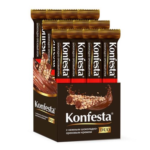 Конфеты глазированные Konfesta Duo с шоколадно-ореховым кремом 38 г ...
