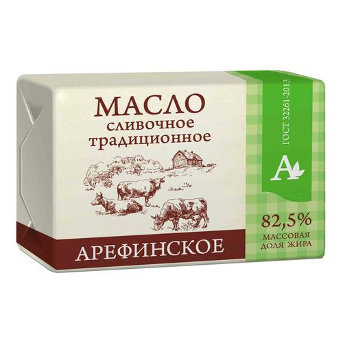 Сливочное масло Арефинское традиционное 82,5% 180 г - купить с ...
