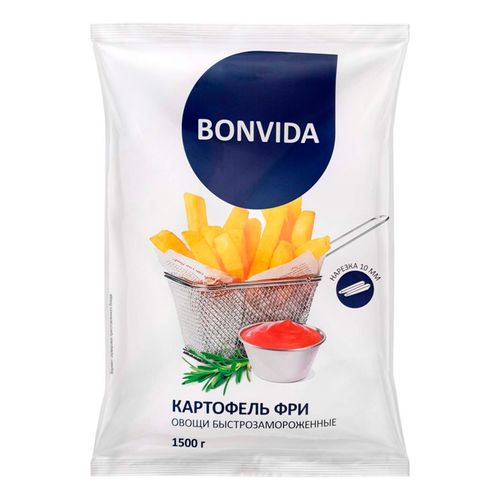 Картофель фри Bonvida резаный замороженный 1,5 кг - купить с ...