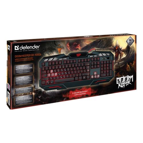 Клавиатура Defender GK-100DL Doom Keeper USB черная - купить с ...